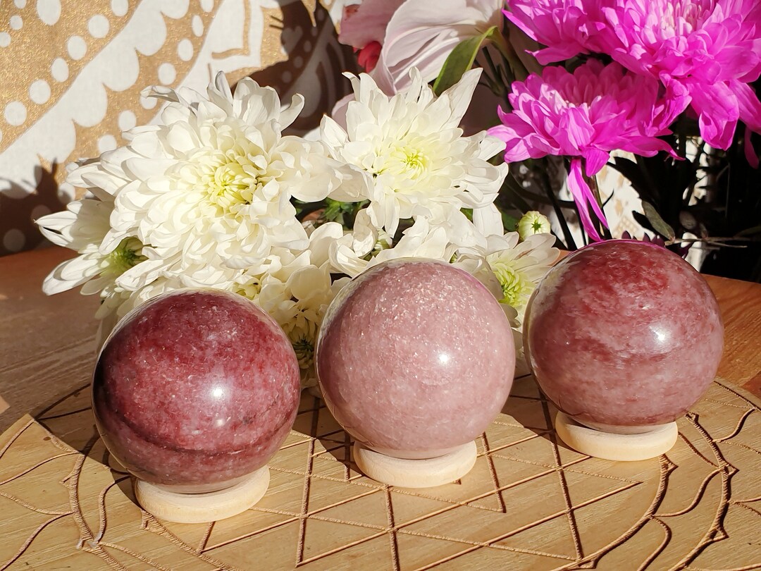 Dreamy Strawberry Quartz Spheres - Etsy