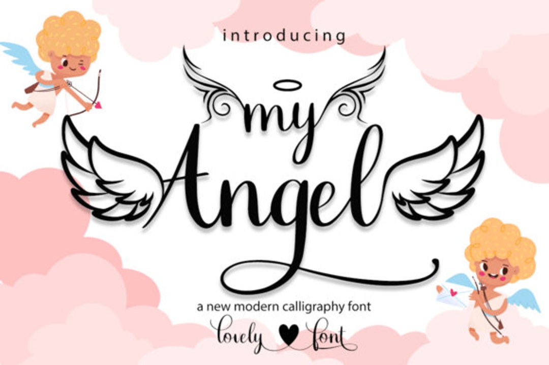 Angel Font Cursive Font Bundle Script Fonts Canva Font - Etsy