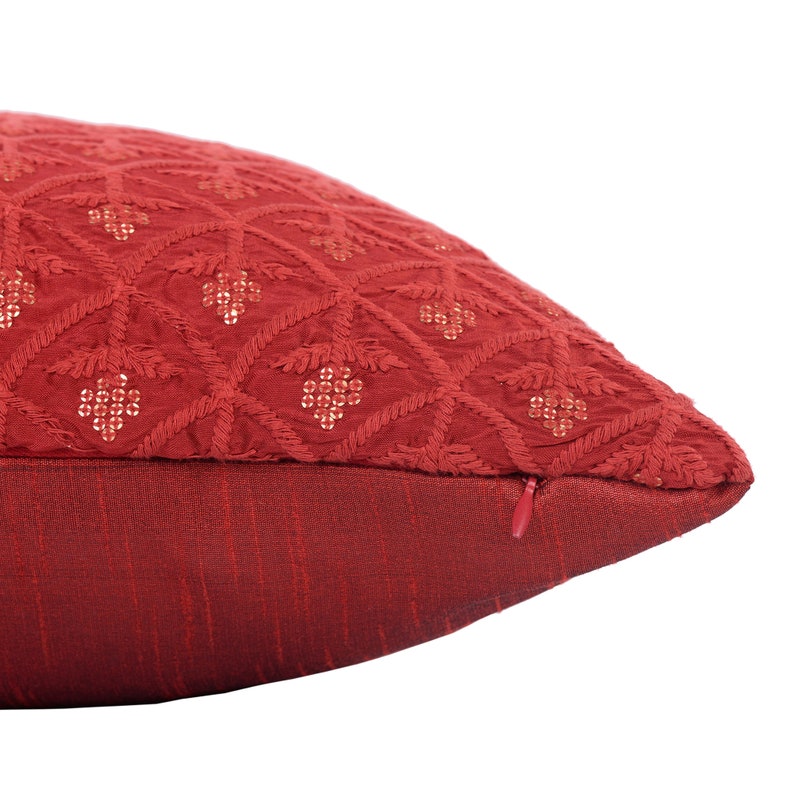 Red Decorative Pillow Covers, Red Embroidered Cushion Covers ...