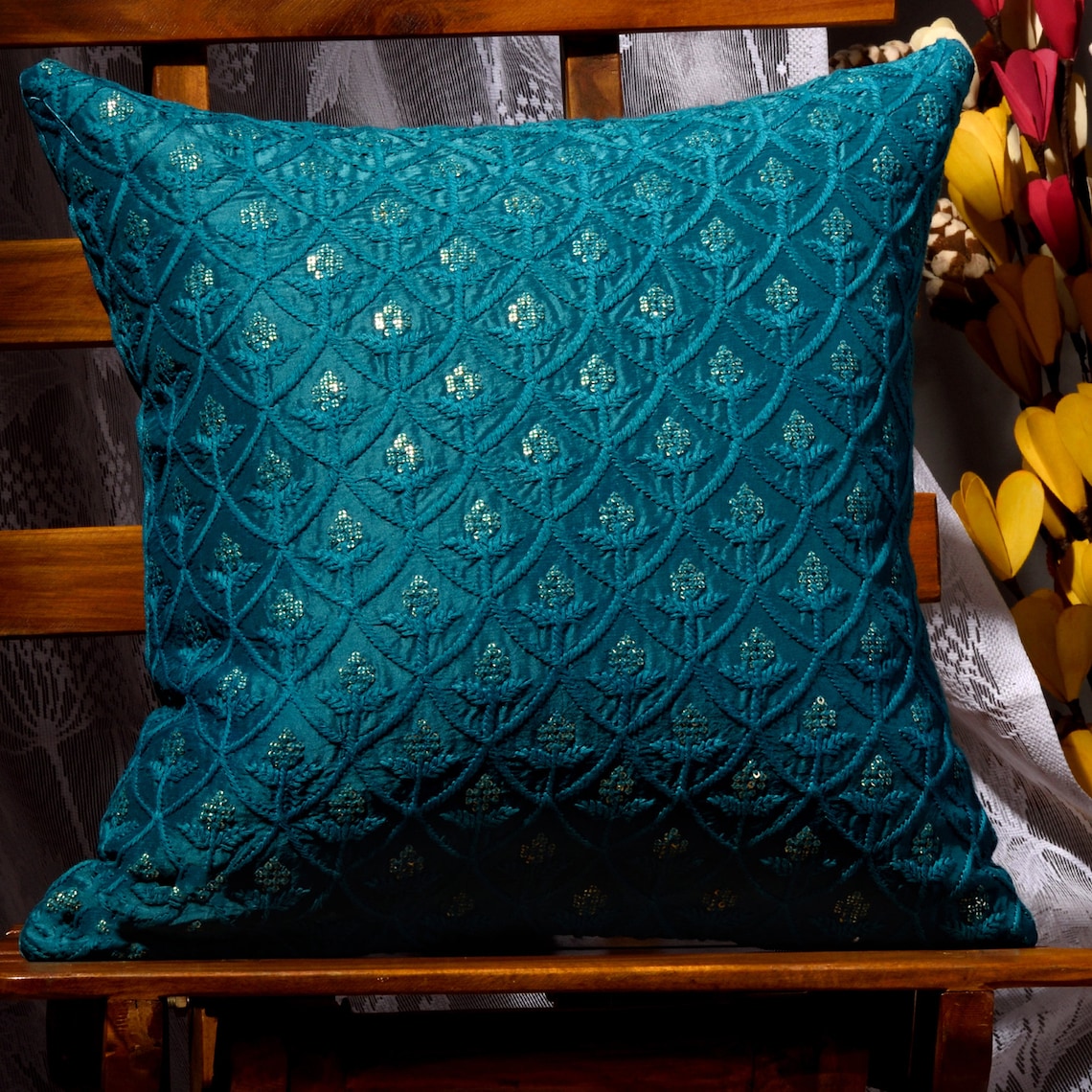 Dark Teal Pillow, Decorative Pillow Cover, Teal Cushion Covers ...