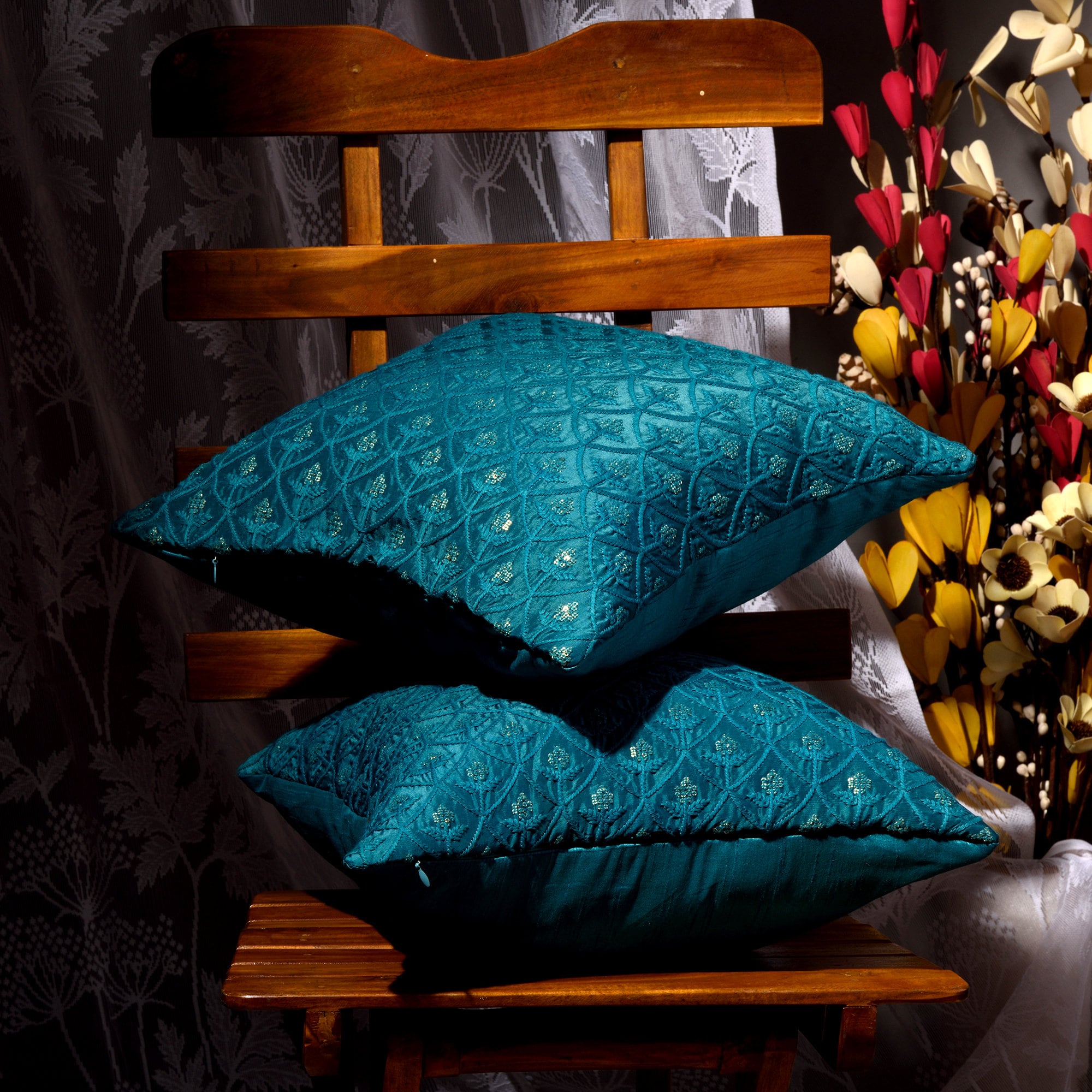 Dark Teal Pillow, Decorative Pillow Cover, Teal Cushion Covers ...