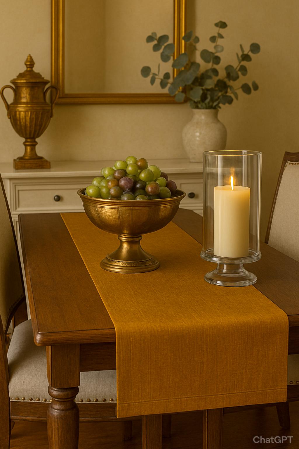 Solid Faux Silk Table Runner: Copper, Gold Dining Table Decor - Etsy