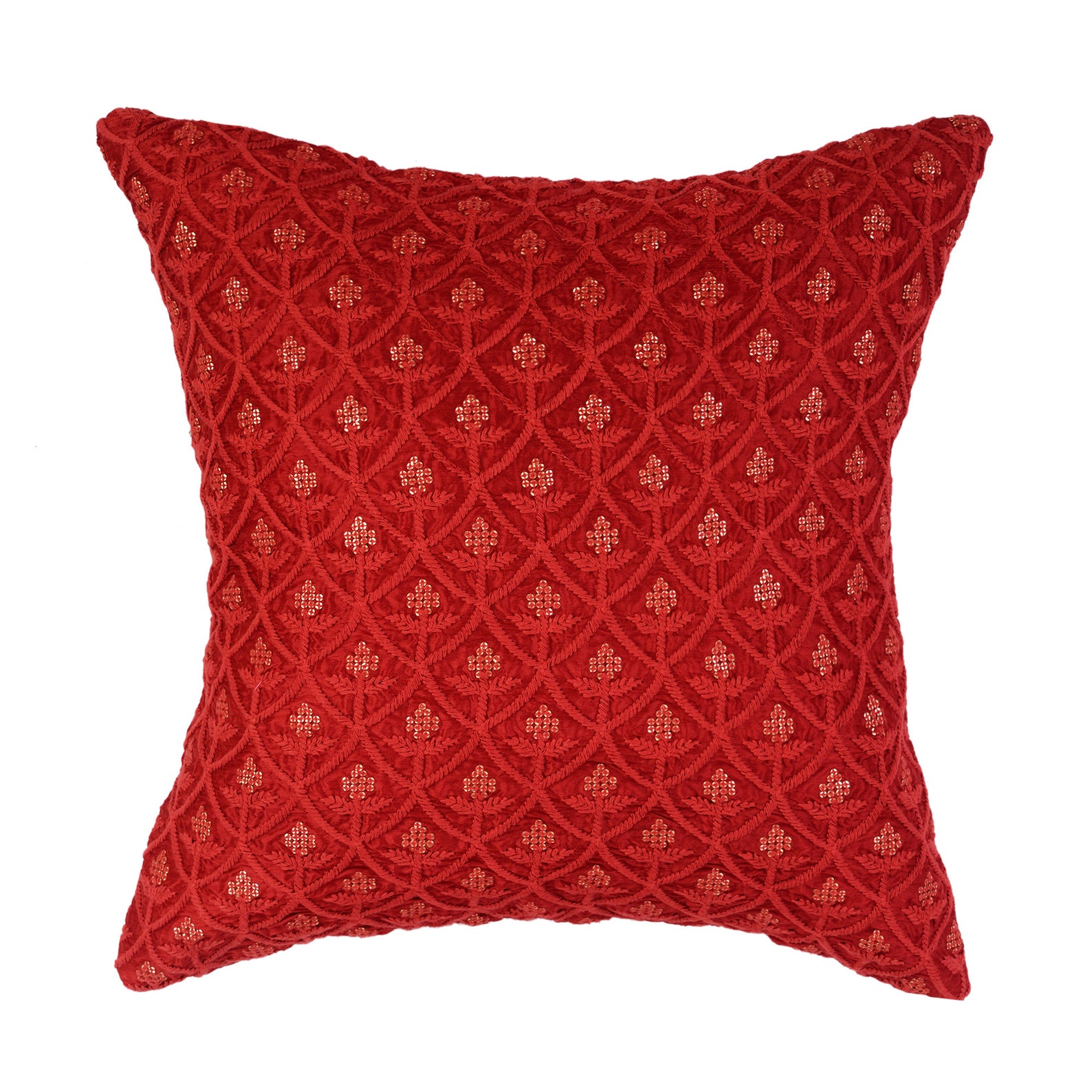 Red Decorative Pillow Covers, Red Embroidered Cushion Covers ...