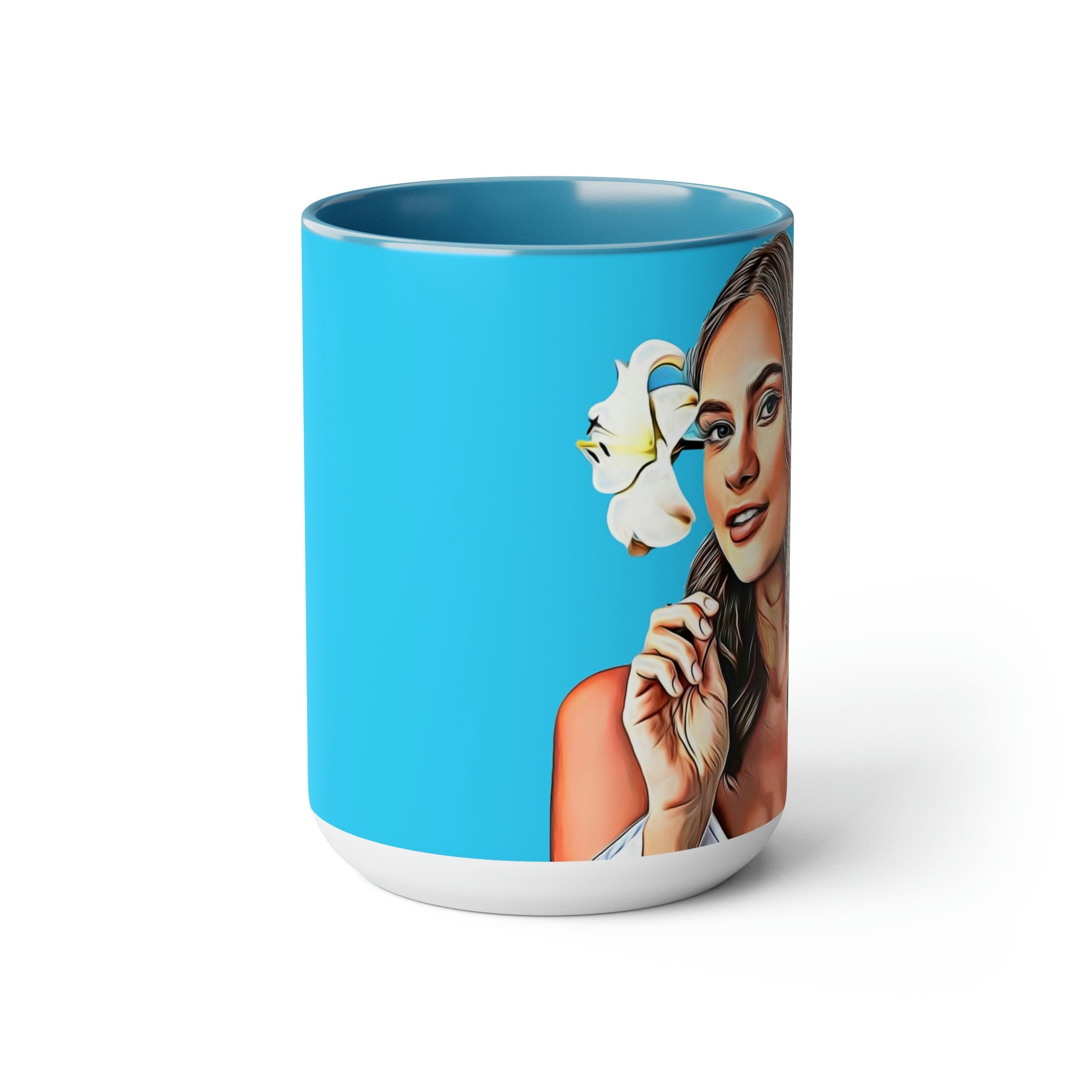 Cartoon Portrait Coffee Mug Two Tone Coffee Mugs 15oz Mug With