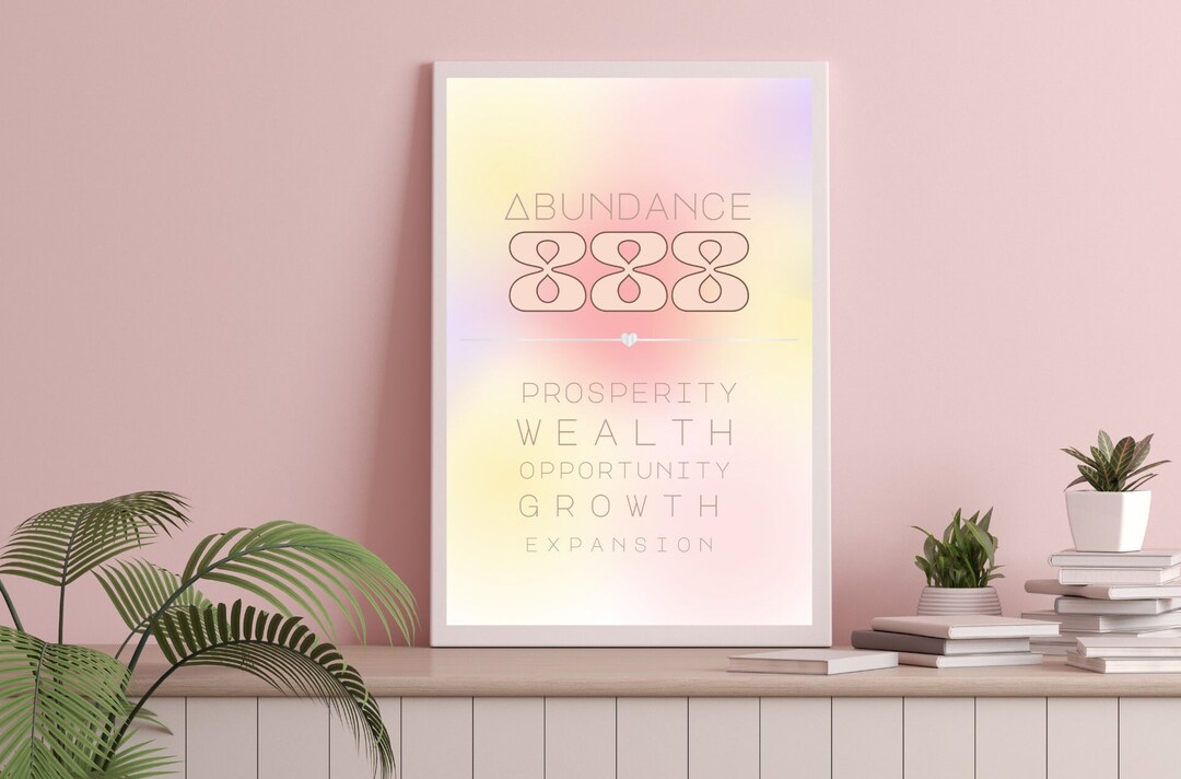 888 Affirmation ART PRINT, 888 Poster, Pink Aura 888 Angel Number, Self ...
