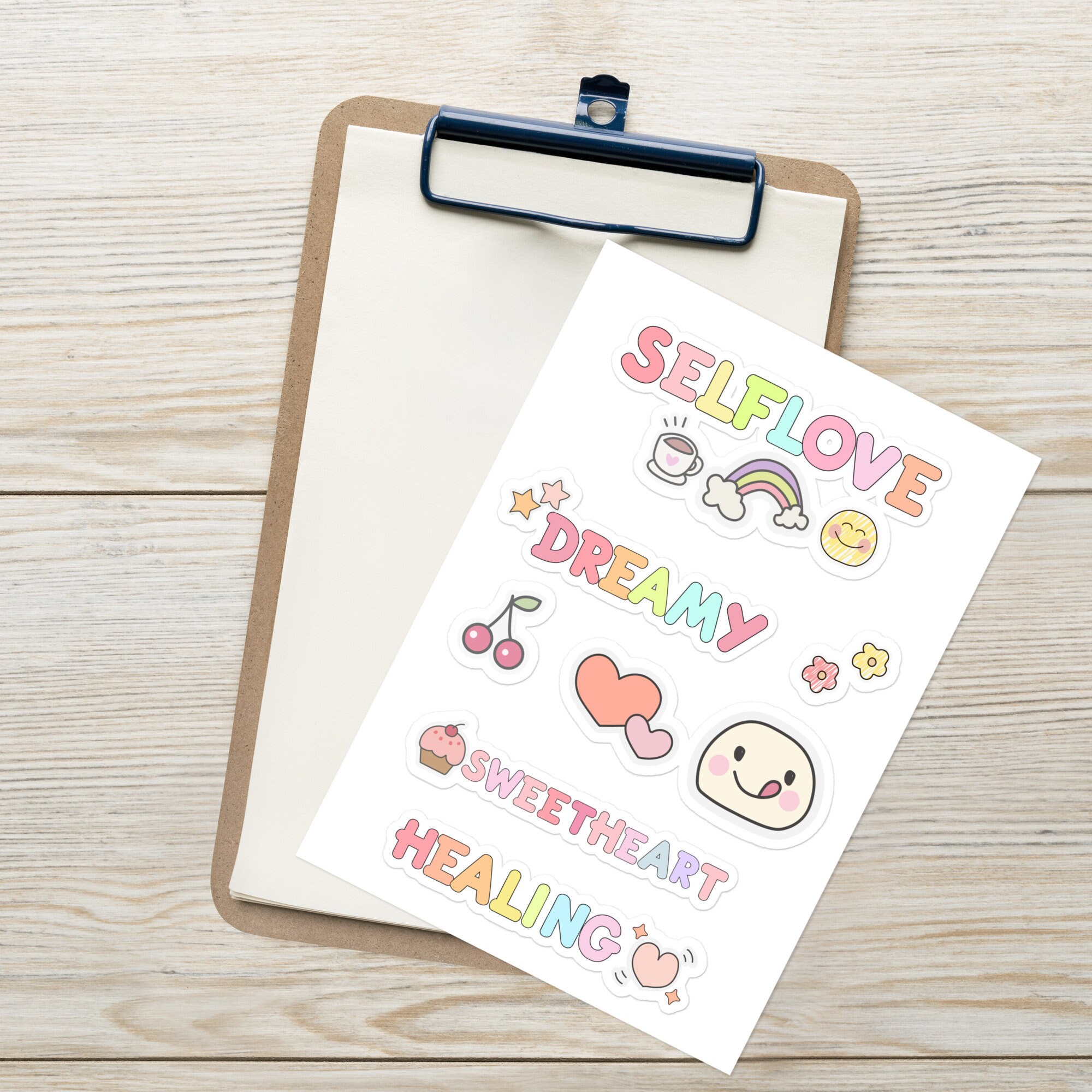 Pastel Rainbow Sticker Set, Self Love Stickers, SELF CARE Sticker Sheet ...