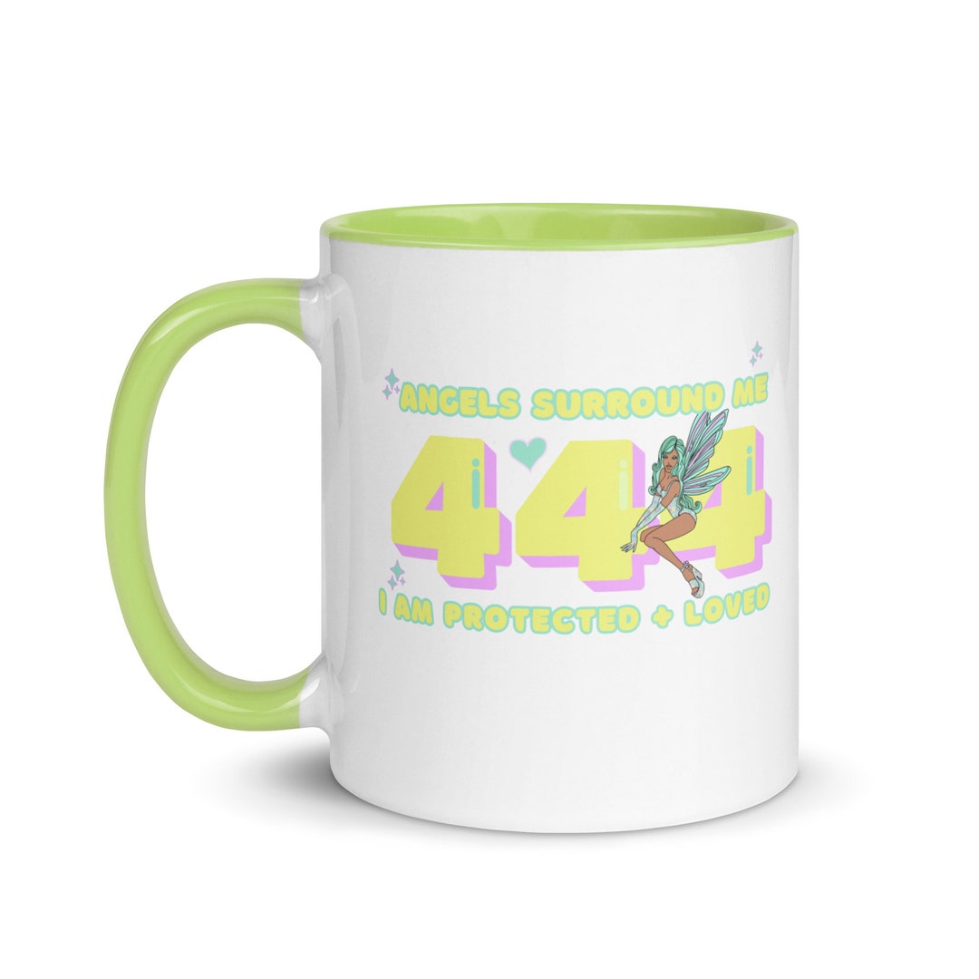 444 Affirmation Mug Angel Numbers 444 Fairy Mystical Mug I Am Protected ...