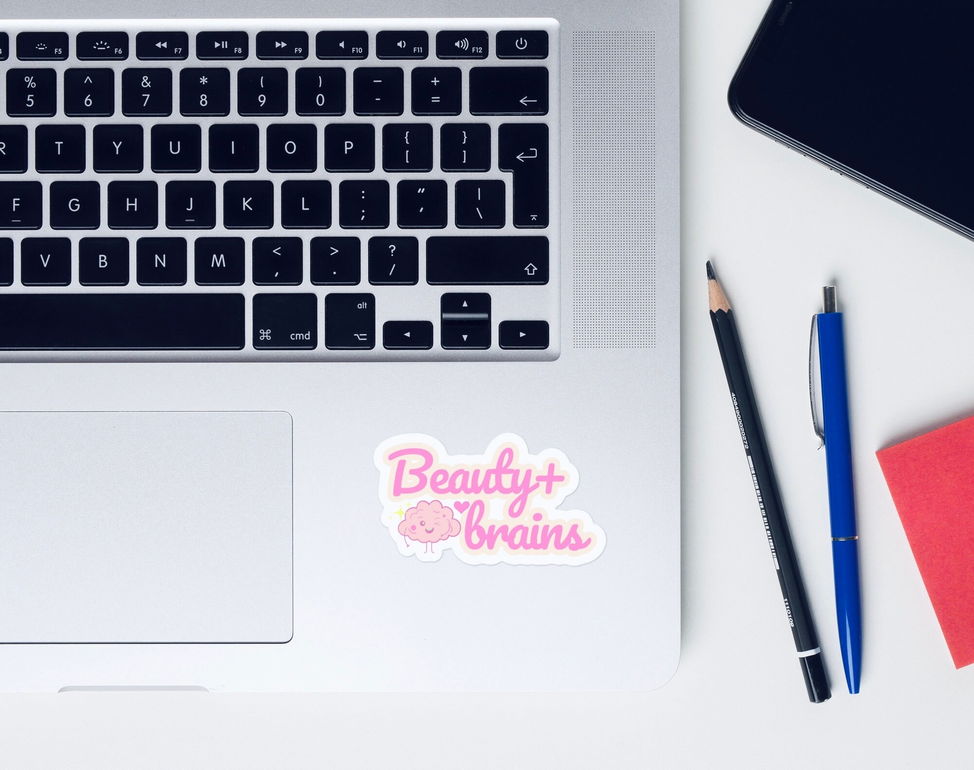 Beauty and Brains Sticker | Girl Power, Laptop Decal | College, Back to ...