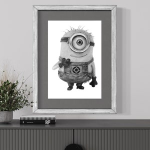Original Minion Drawing Pencil on Paper - Etsy