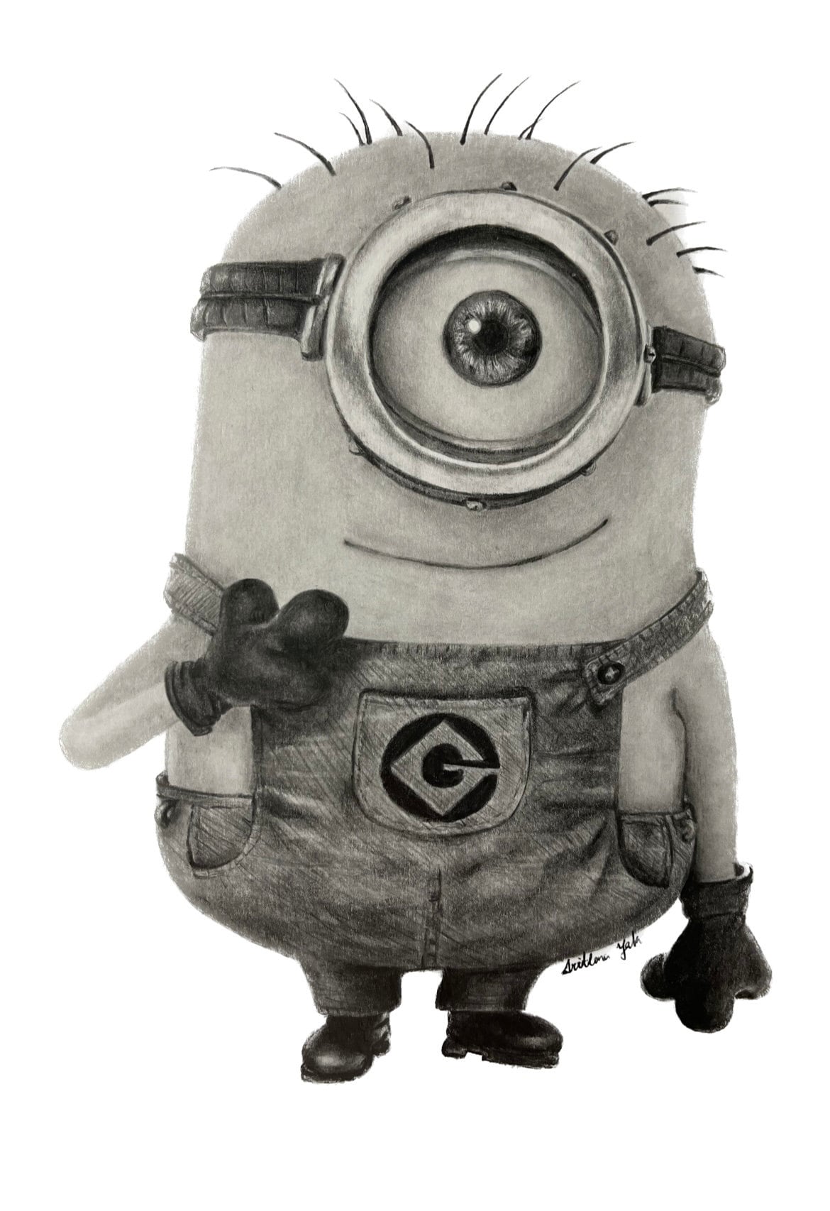 Original Minion Drawing Pencil on Paper - Etsy