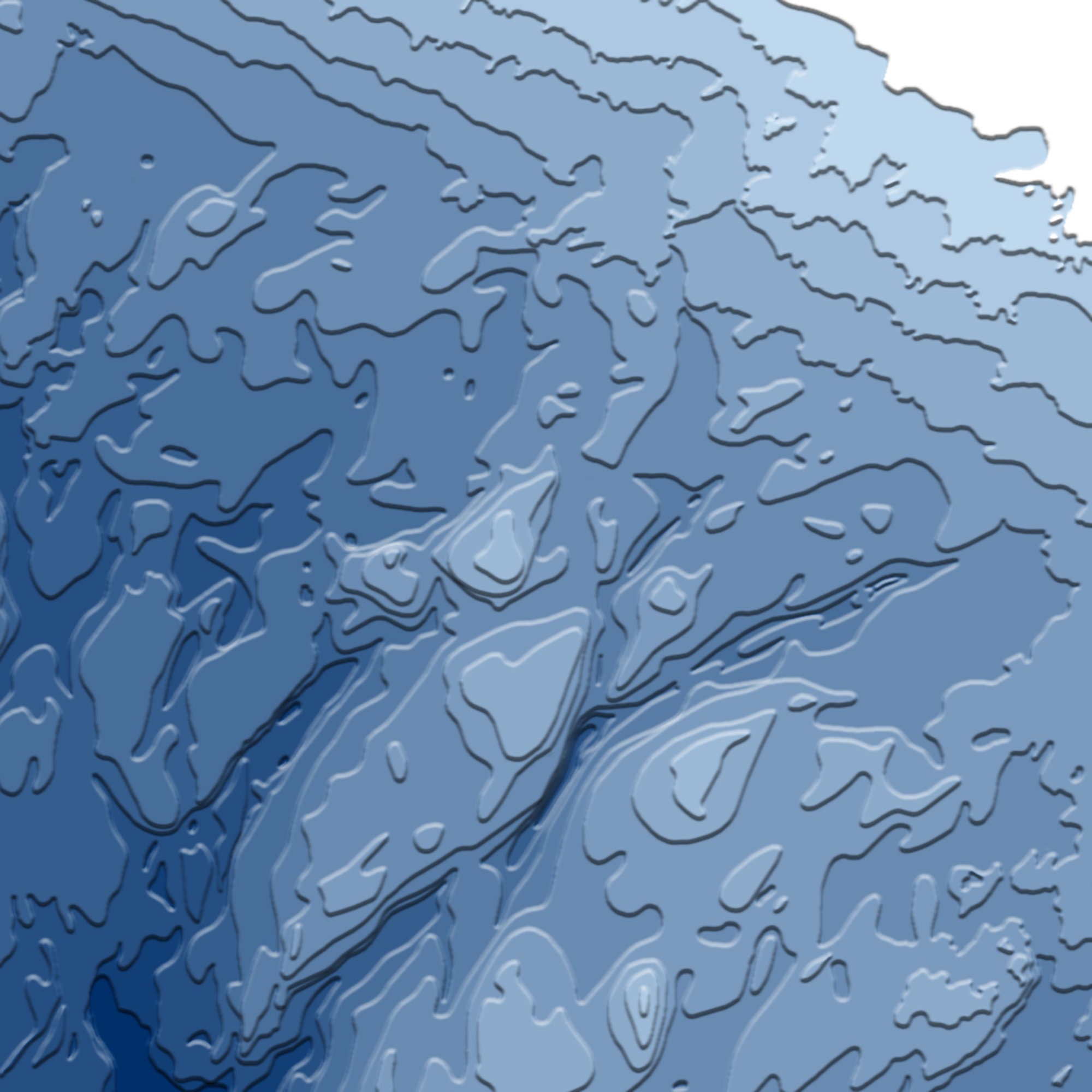 Lake Huron Great Lakes Bathymetric Map Print Poster Custom Lake Map ...