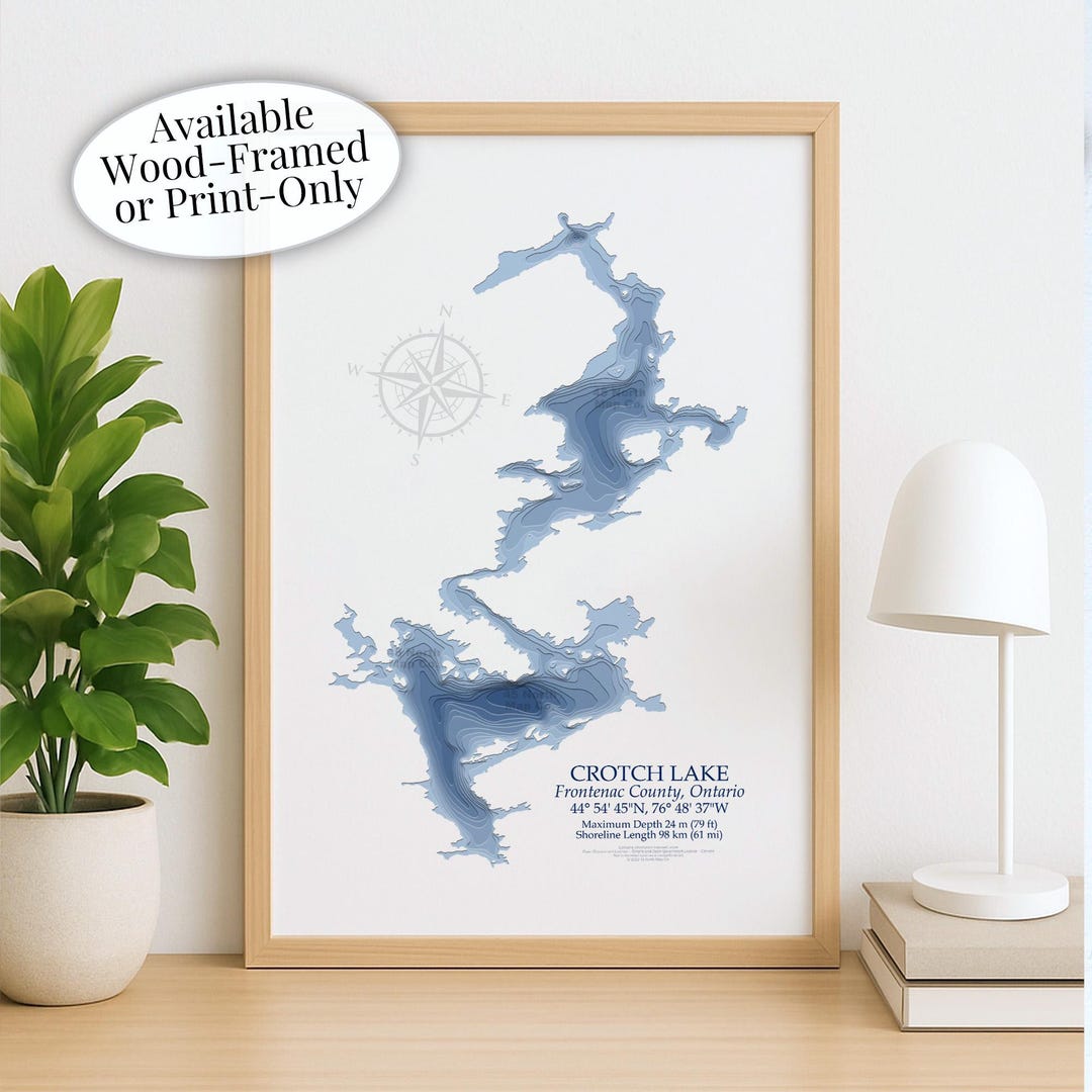 Crotch Lake Map | Frontenac County Cloyne | Custom Lake Map ...