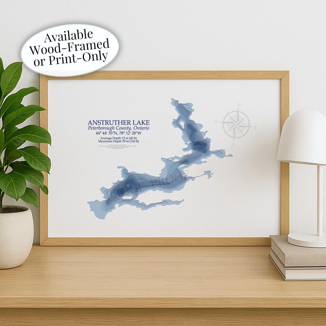 Anstruther Lake Map | Peterborough County Kawarthas | Custom Lake Map ...