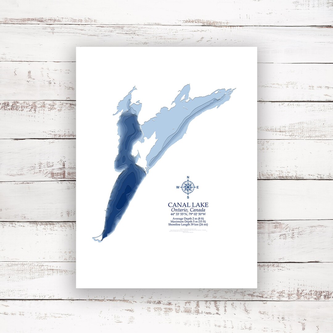Canal Lake Ontario | Lake Map | Bathymetric Map | Custom Lake Map | 2D ...
