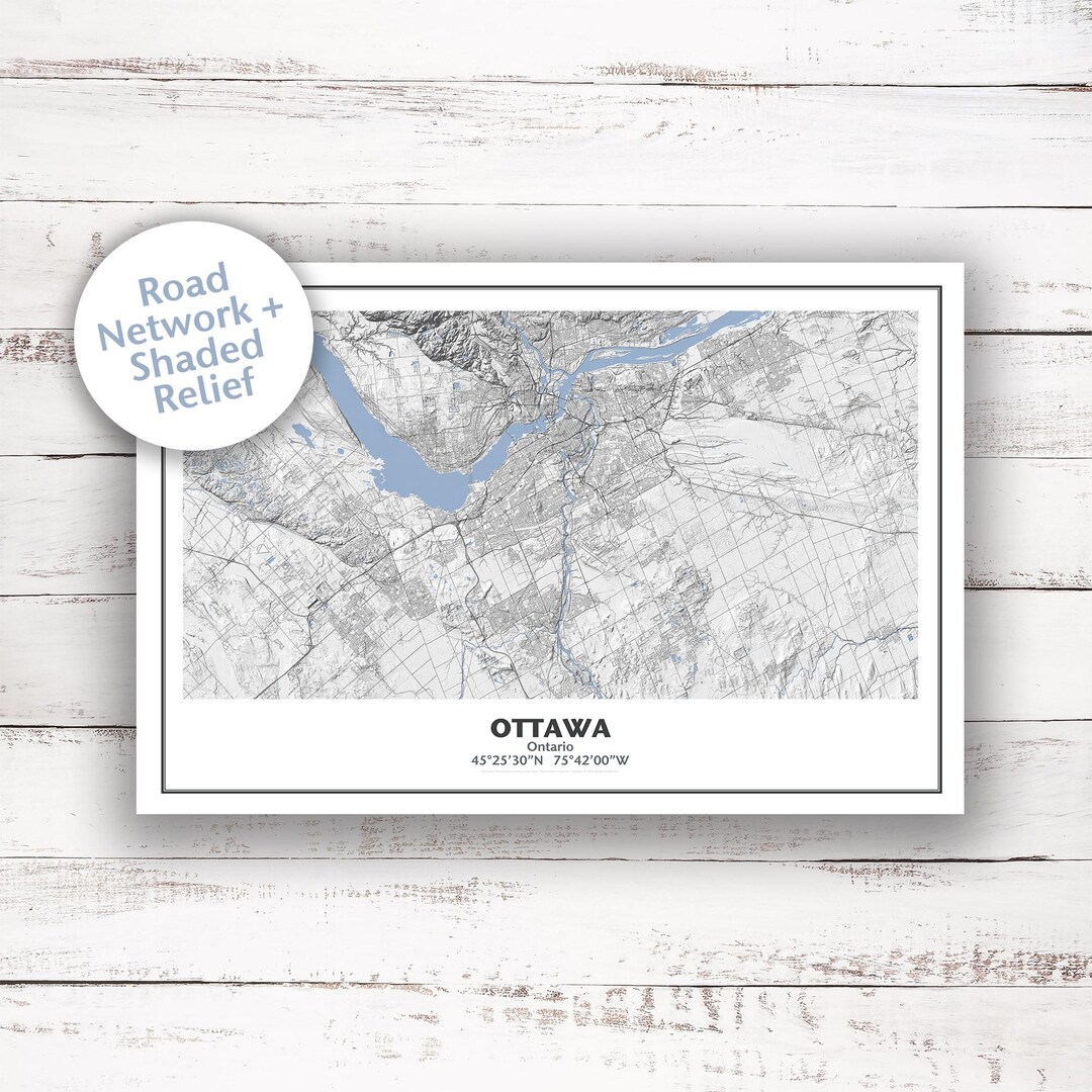 City of Ottawa Map | 2D Shaded Relief Map | Ottawa Ontario Map | Map of ...