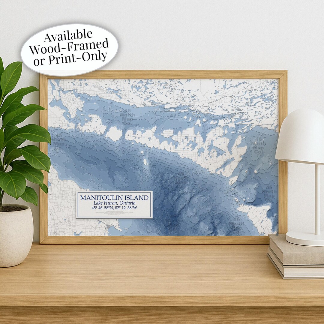 Manitoulin Island Map | Lake Huron Great Lakes | Custom Lake Map ...