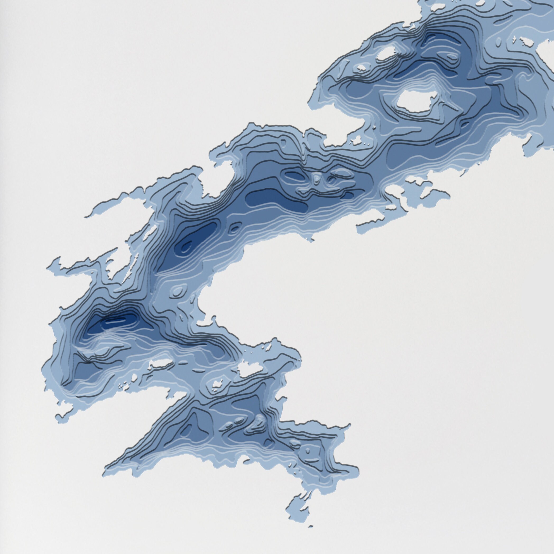 Kennisis Lake Ontario Bathymetric Map Lake Depth Print | Etsy Canada
