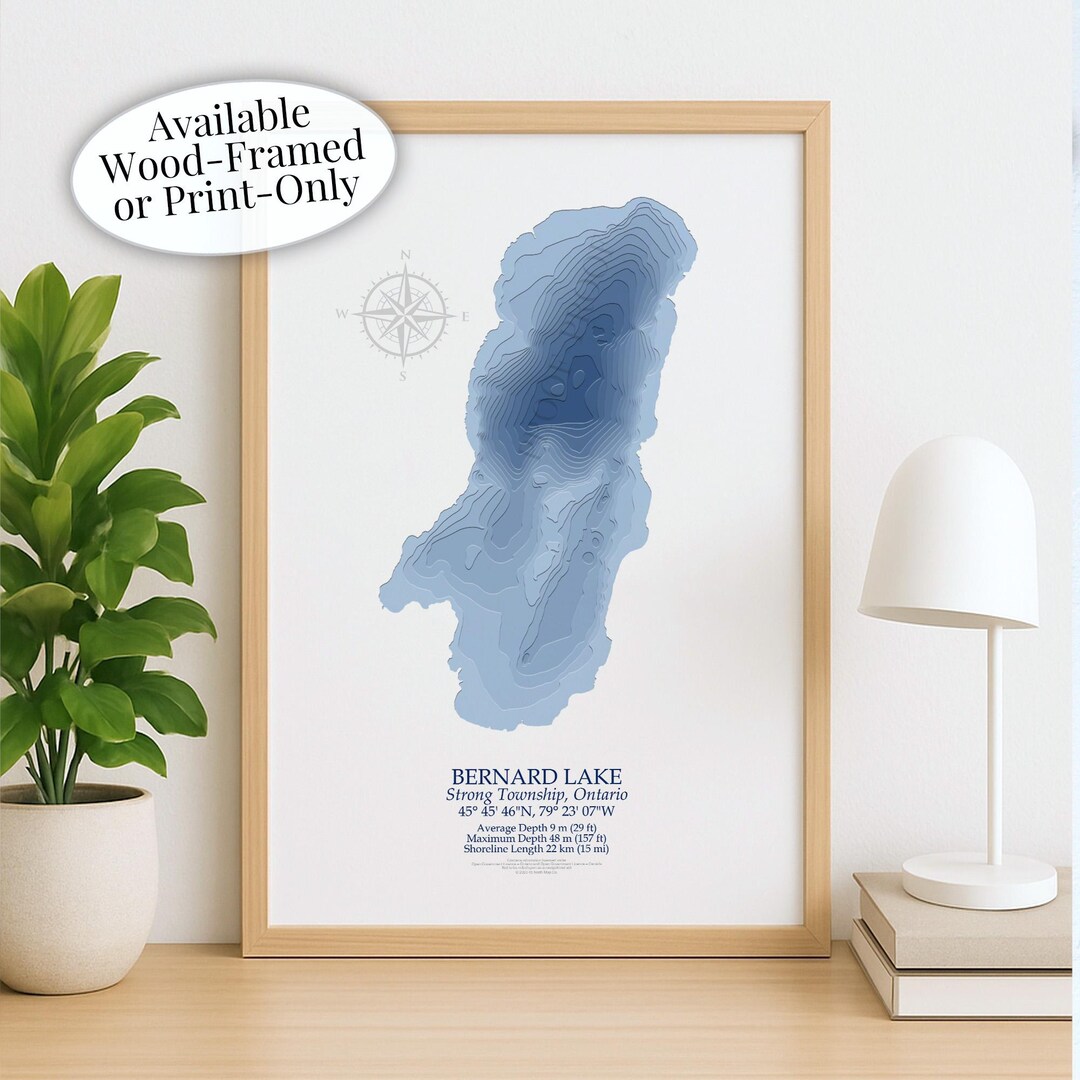Bernard Lake Map | Sundridge Burk's Falls | Custom Lake Map ...