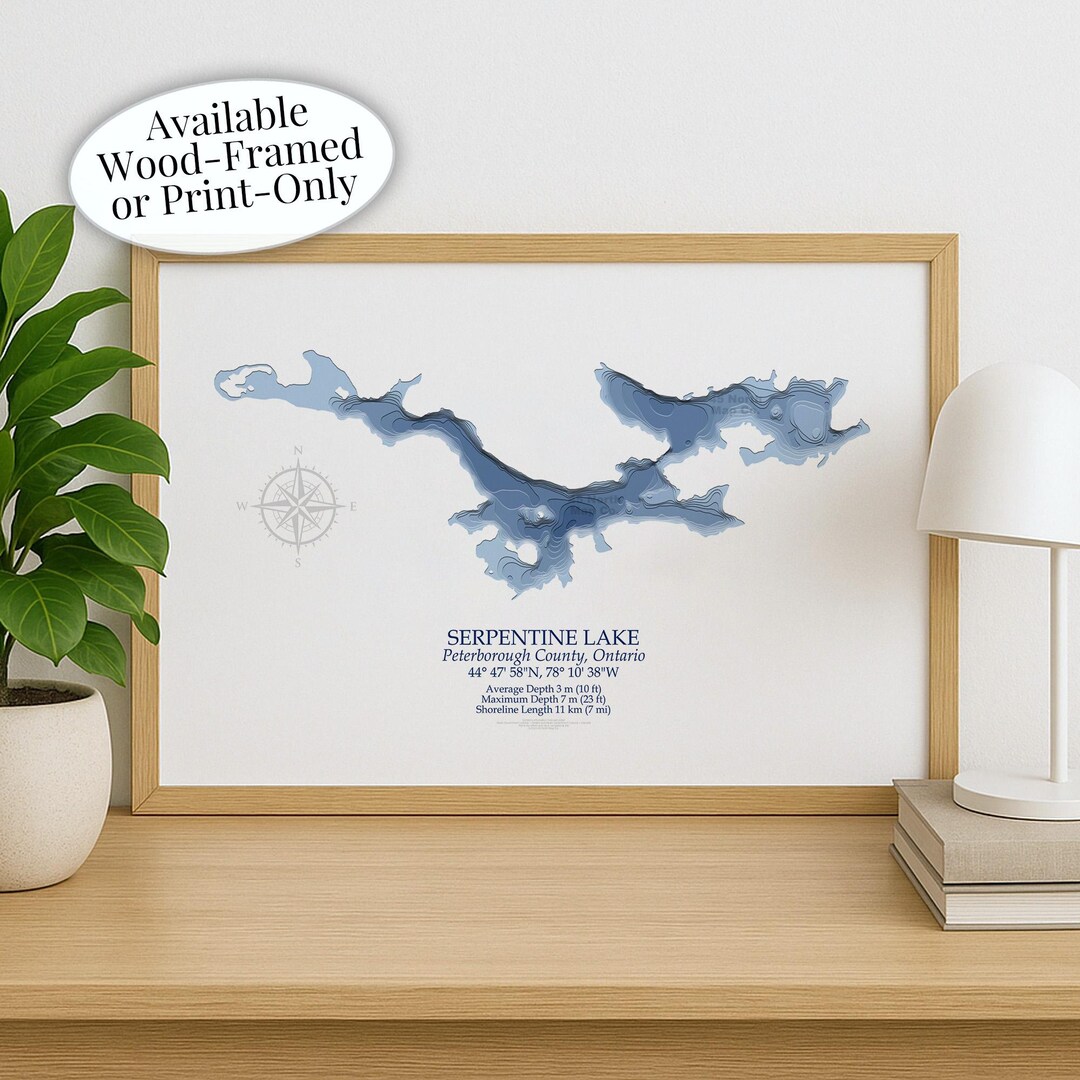Serpentine Lake Map | Peterborough County | Custom Lake Map ...