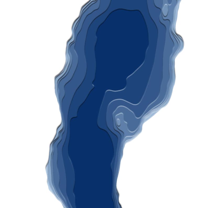 Burrard Inlet Indian Arm British Columbia Bathymetric Map Custom Lake ...