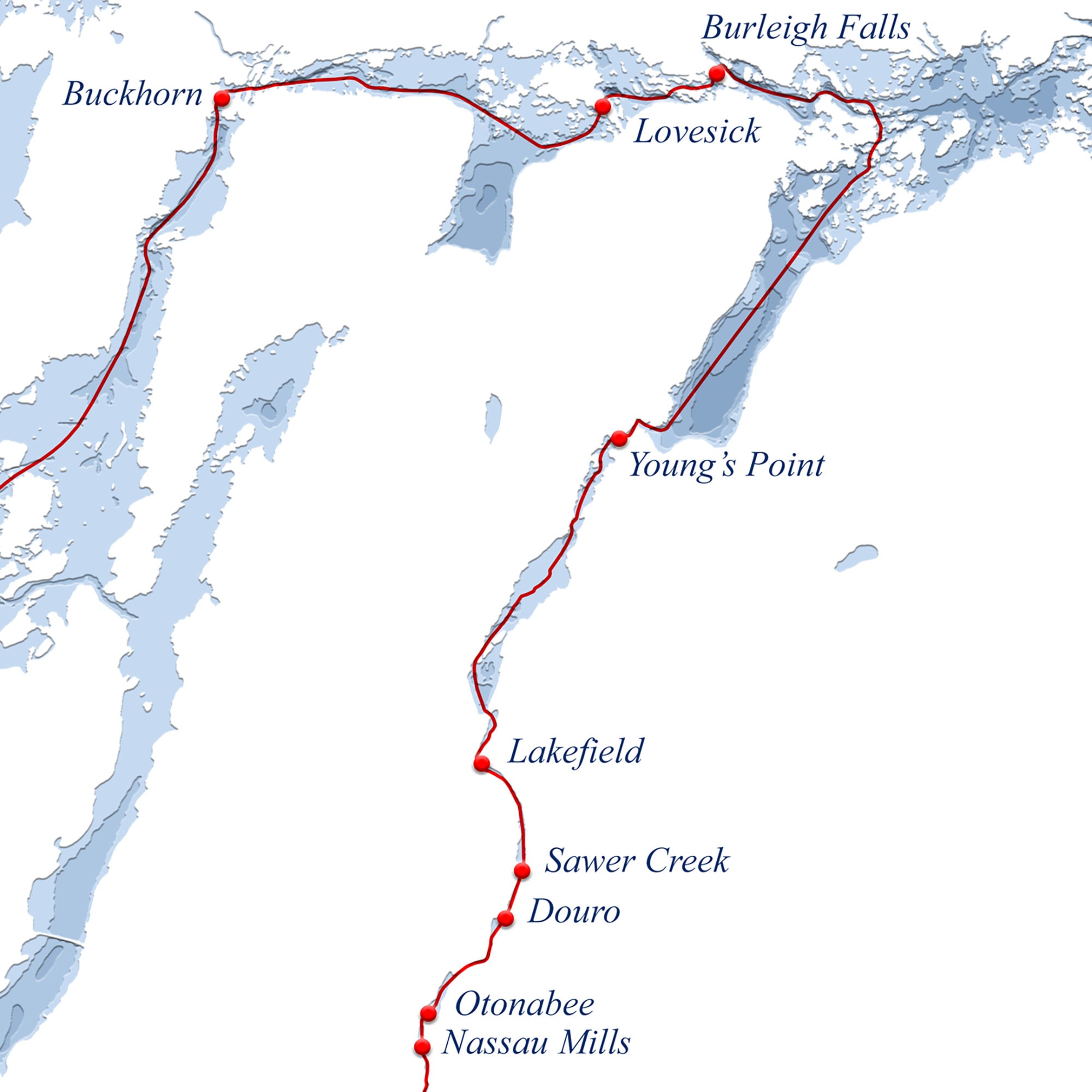 Trent-severn Waterway Digital Download Set of 3 Prints 16x24 Custom Map ...