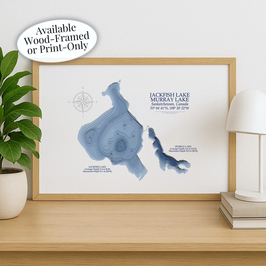 Jackfish Lake Map | Murray Lake | Saskatchewan | Custom Lake Map ...