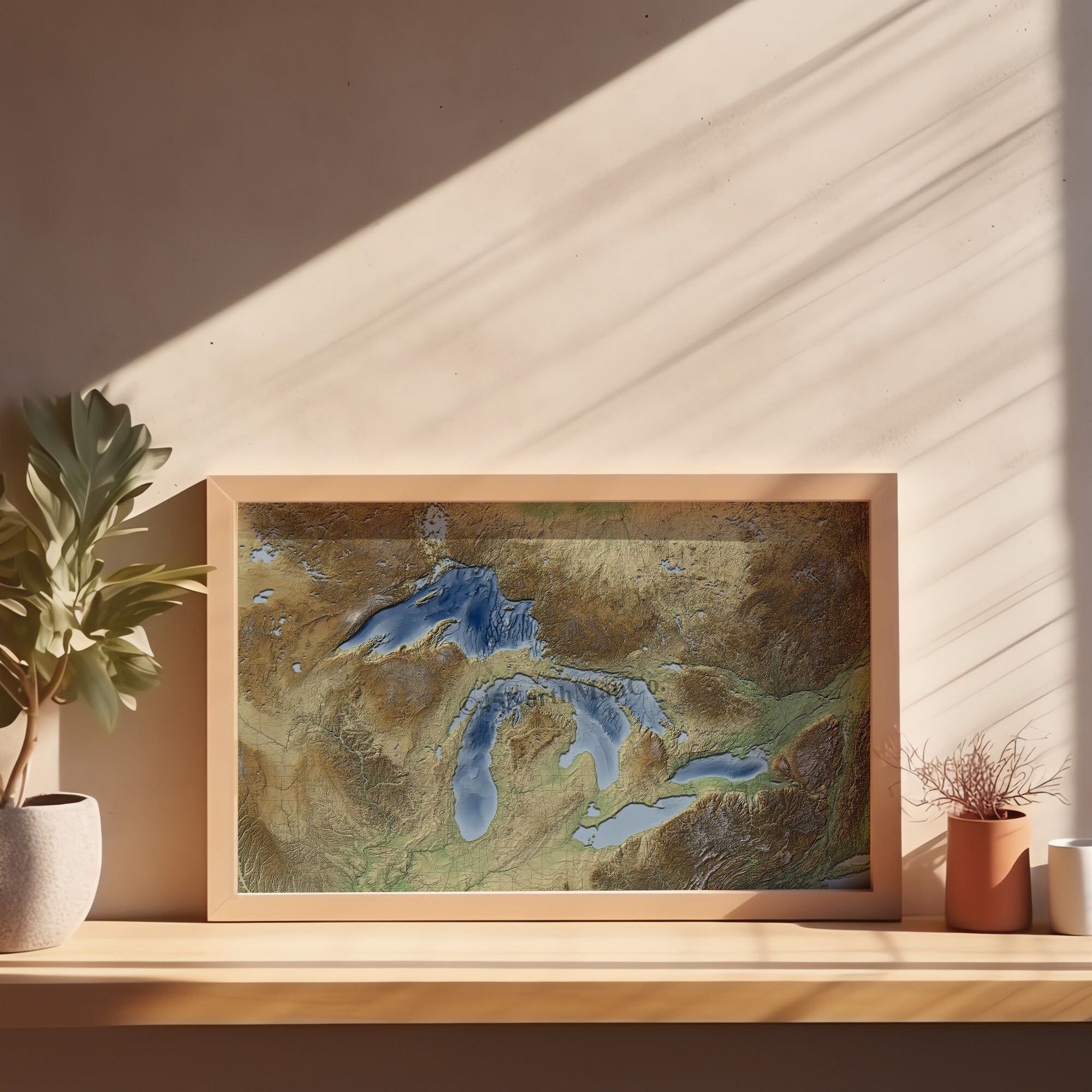 Great Lakes Topographic Map Digital Download Bathymetric Map ... Great Lakes Topographic Map Digital Download Bathymetric Map ...