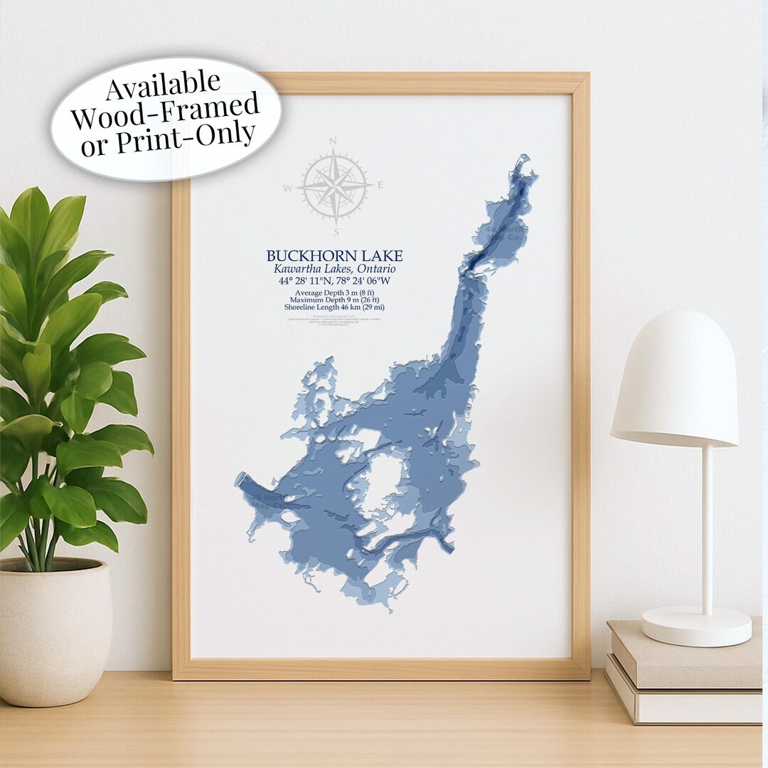 Buckhorn Lake Map | Kawartha Lakes Trent Lakes | Custom Lake Map ...