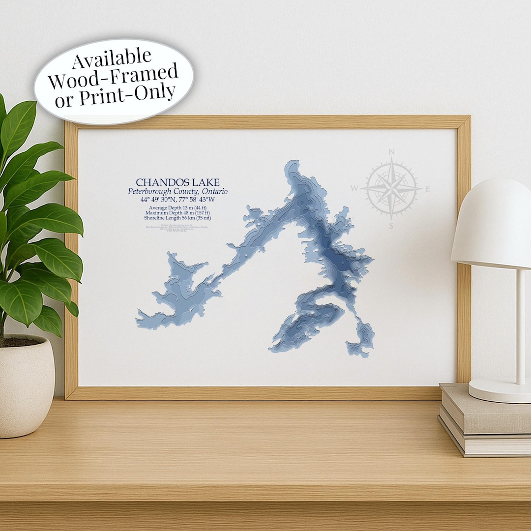 Chandos Lake Map | Peterborough County Kawarthas | Custom Lake Map ...