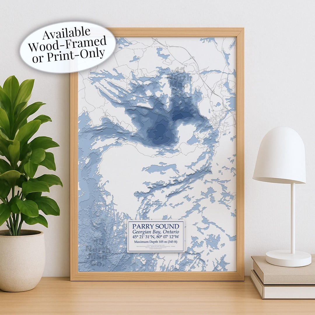 Parry Sound Map | Georgian Bay Lake Huron | Custom Lake Map ...