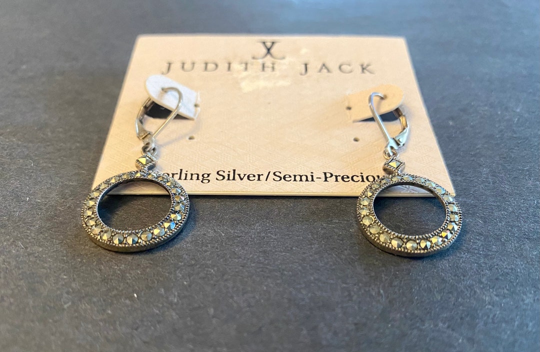 Judith Jack Sterling Silver Marcasite Circle Dangle Earrings - Etsy