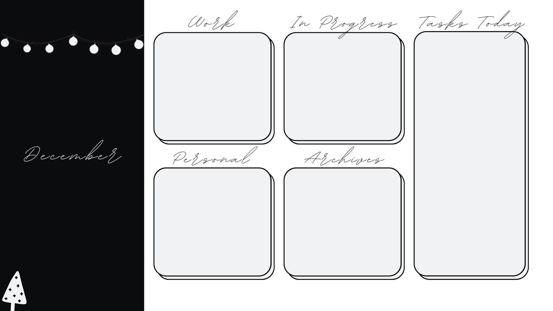 Black & White Desktop Wallpaper Organizer 12 Months - Etsy