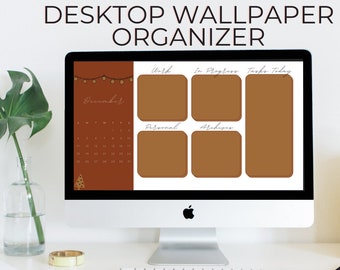 Black & White Desktop Wallpaper Organizer 12 Months Including | Etsy