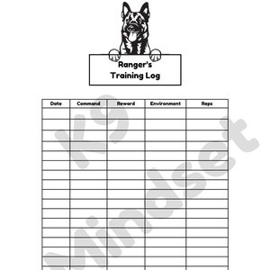 PRINTABLE Customizable Dog Training Journal / K9 Training Log - Etsy