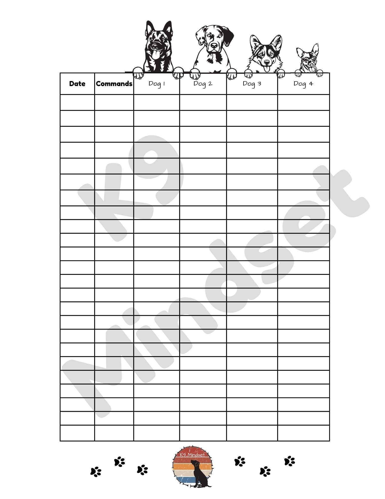 K9 Training Log - Etsy