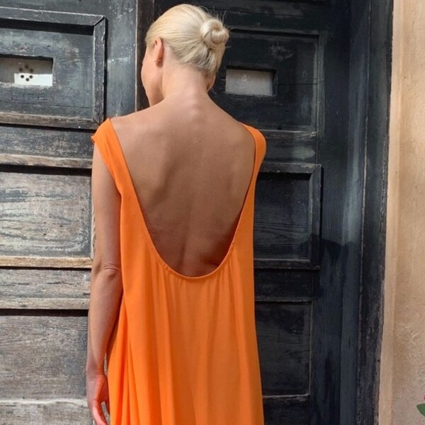 Open Back Dress - Etsy