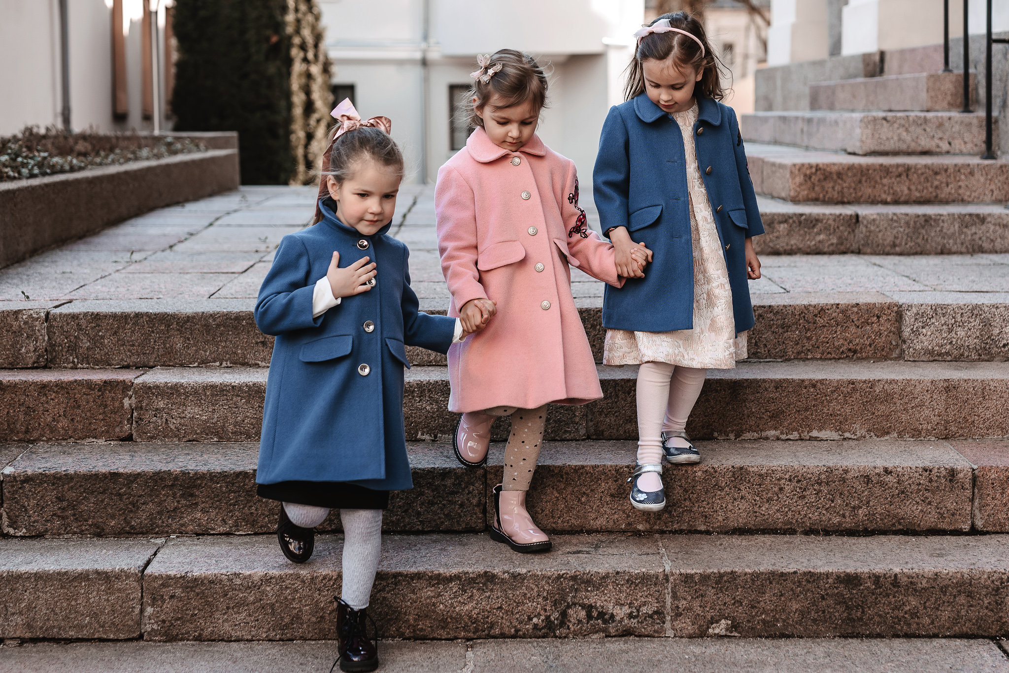 Long Sleeve Blue Coat, Cute and Elegant Girl's Coat, Size 92-98, Wool ...