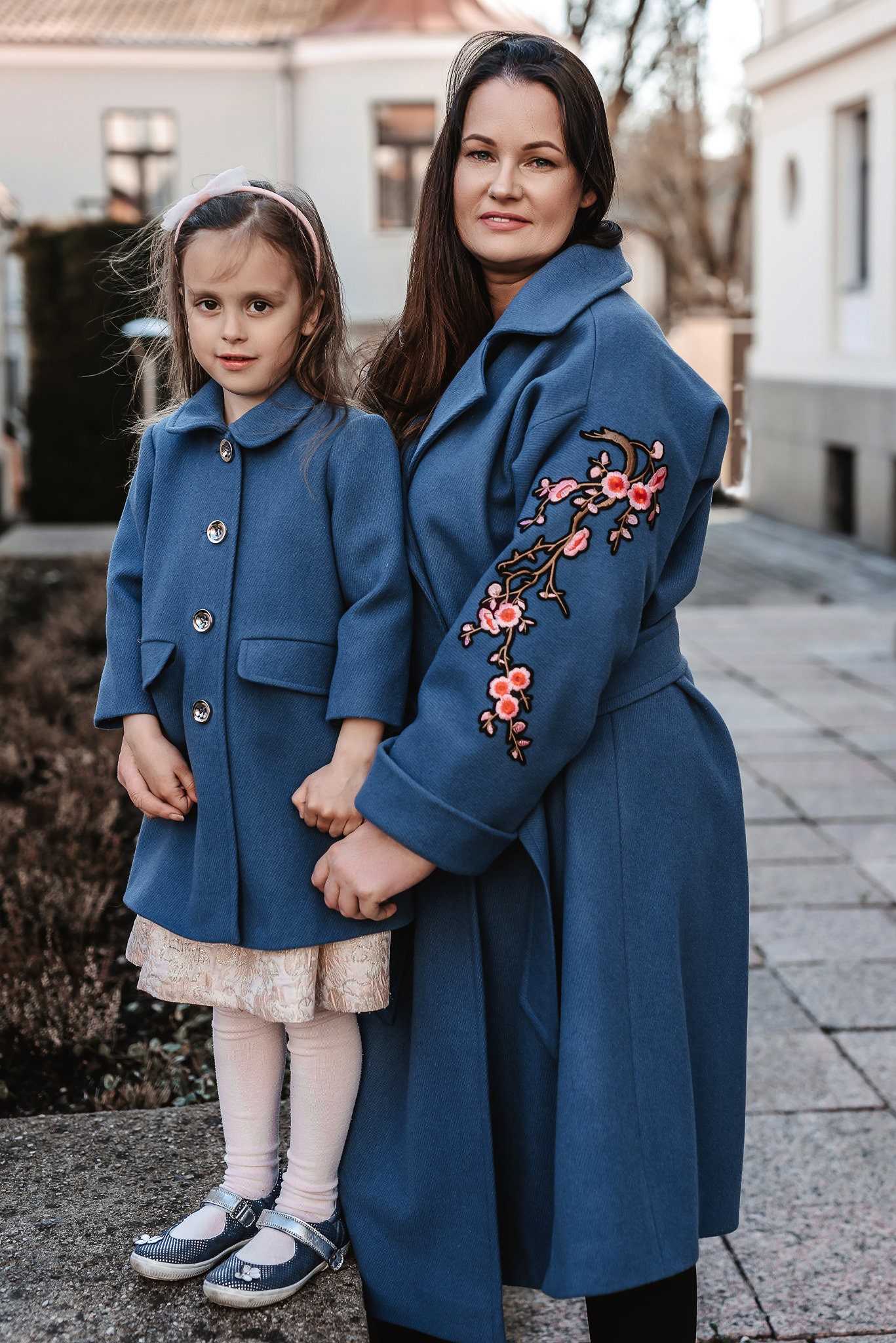 Long Sleeve Blue Coat, Cute and Elegant Girl's Coat, Size 92-98, Wool ...