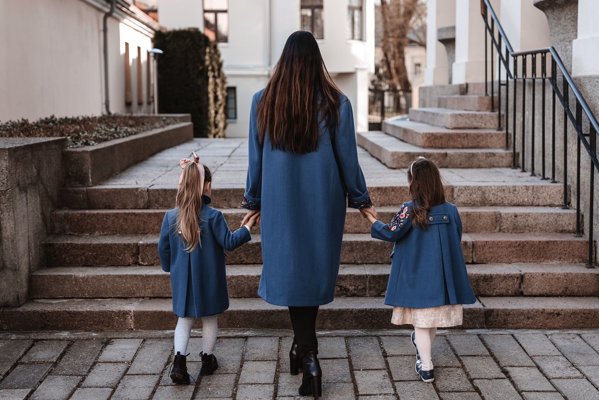 Long Sleeve Blue Coat, Cute and Elegant Girl's Coat, Size 92-98, Wool ...
