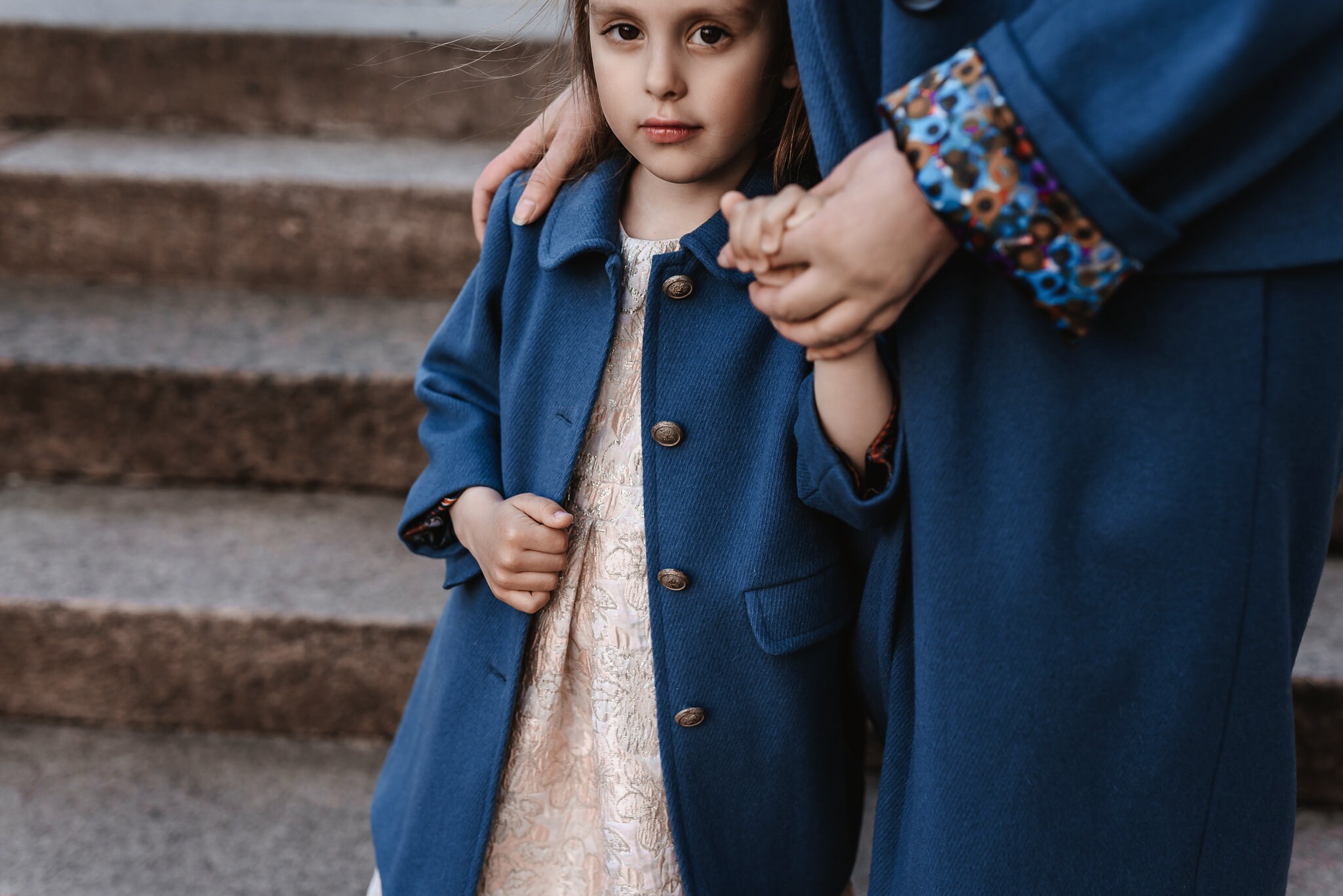 Long Sleeve Blue Coat, Cute and Elegant Girl's Coat, Size 92-98, Wool ...