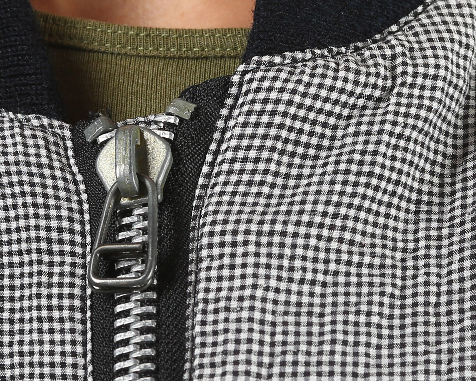 Vintage Bomber Jacket Gray 90s Black White Gingham Bomber - Etsy