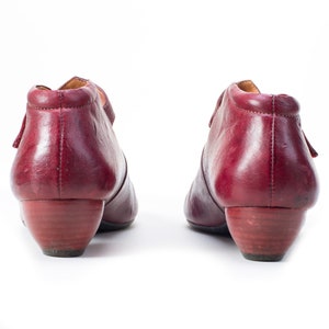 Victorian Ankle Boots Red Y2K Red Boots Leather Shoe Boots Vintage ...