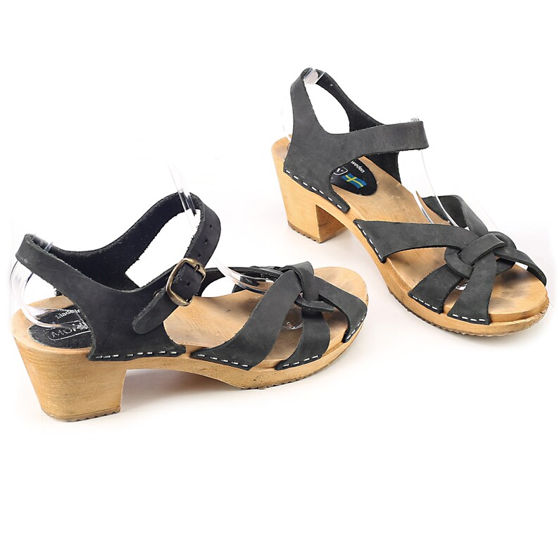 Scandinavian Wood Clogs Black Platforms 90s Moheda Black Clogs - Etsy