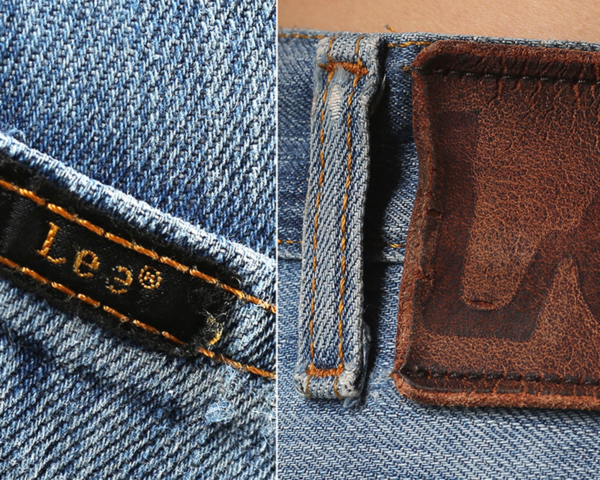 Distressed LEE Jeans Ripped 80s Well Worn Lee Jeans Button Fly Lowered ...