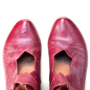 Victorian Ankle Boots Red Y2K Red Boots Leather Shoe Boots Vintage ...