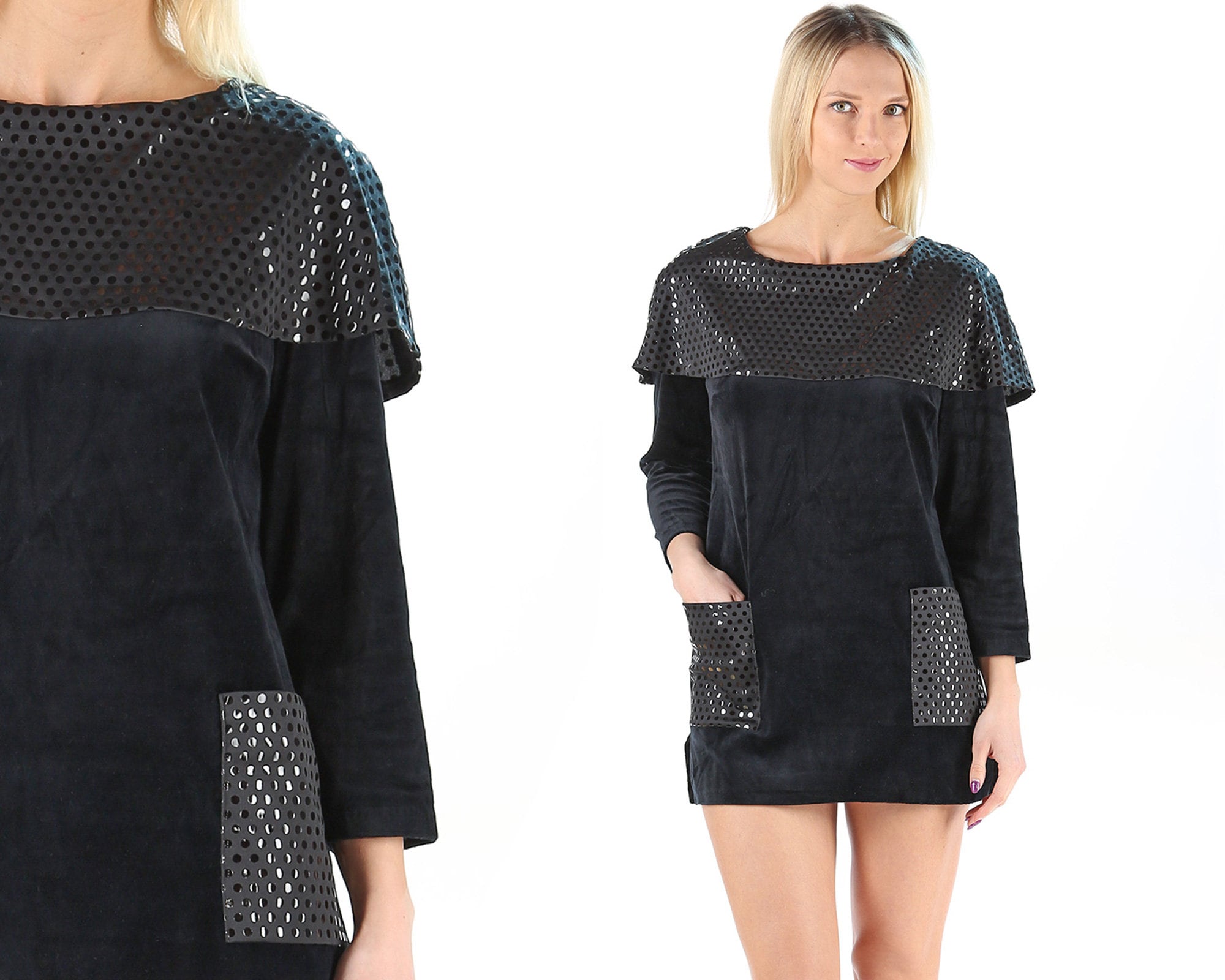 Velvet Mini Dress Shiny Dress 90s Black Party Dress Retro Flapper Dress ...