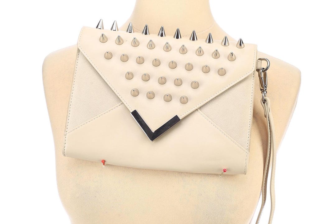 Vintage Y2K Spiked Clutch Bag Real Leather Handbag Clutch Purse With ...