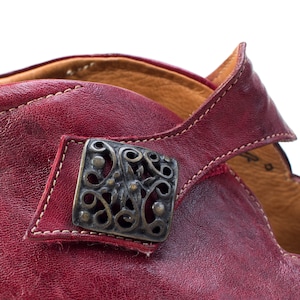 Victorian Ankle Boots Red Y2K Red Boots Leather Shoe Boots Vintage ...