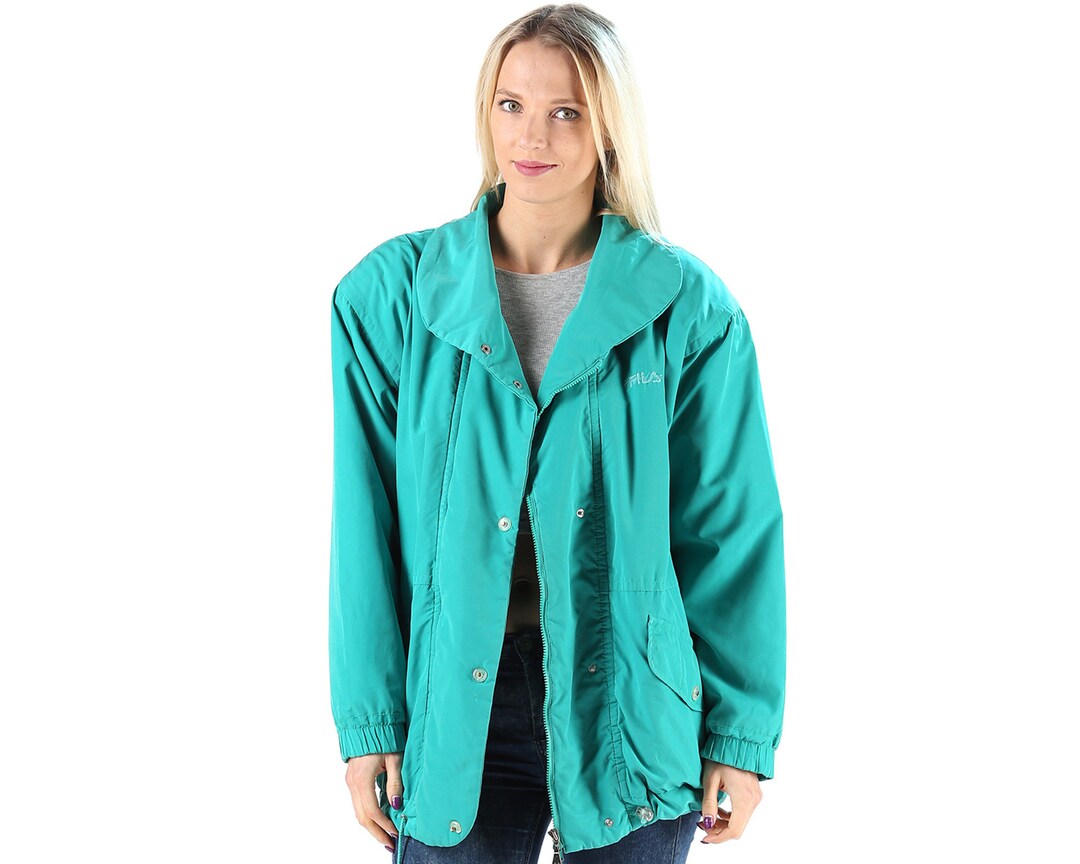 Green Puffy Jacket Retro Ski Jacket 80s FILA Puffer Coat Warm Jacket ...