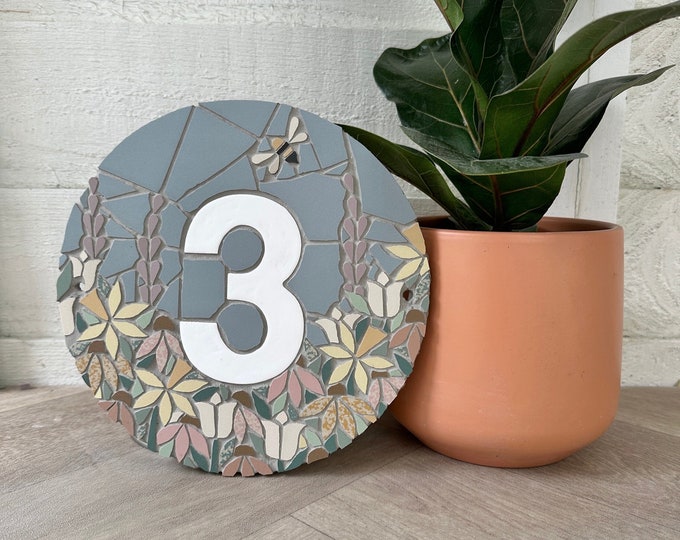 Colorful Mosaic Address Sign, Whimsical House Numbers - Etsy